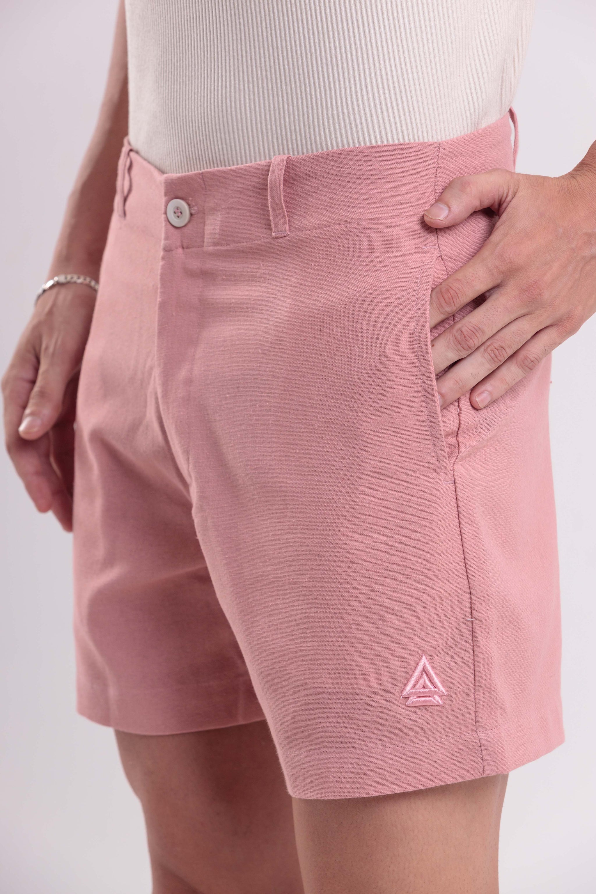 Bermuda de Linho Essential Rose